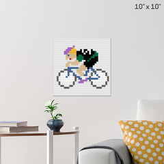 Cyclist Pixel Art Wall Poster - Build Your Own with Bricks! - BRIK