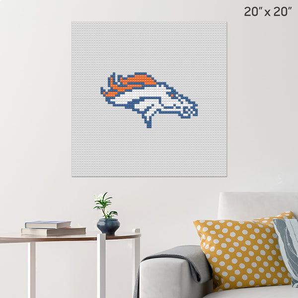Denver Broncos Pixel Art Wall Poster - Build Your Own with Bricks! - BRIK