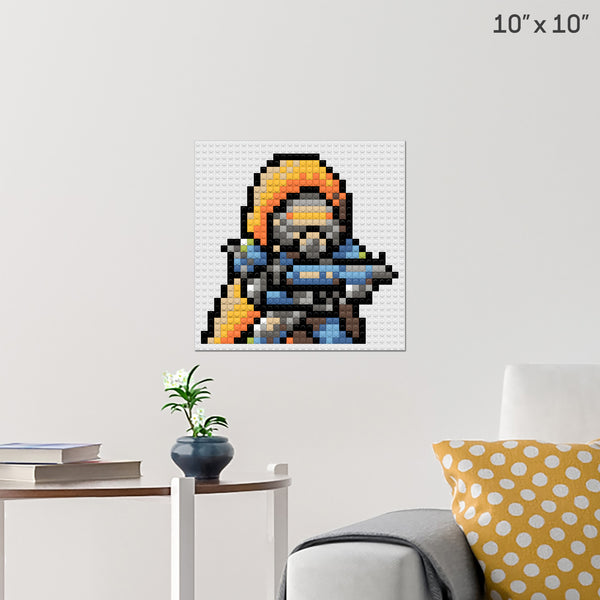 Destiny 16-Bit Hunter Wall Poster - Build Your Own with Bricks! - BRIK