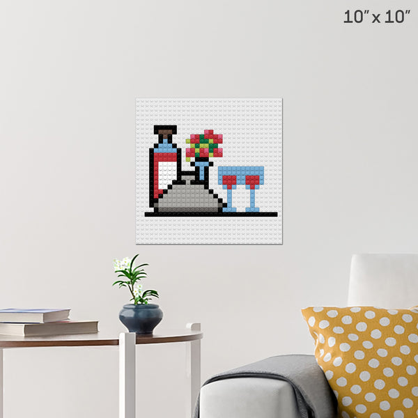 Dinner Pixel Art Wall Poster - Build Your Own with Bricks! - BRIK