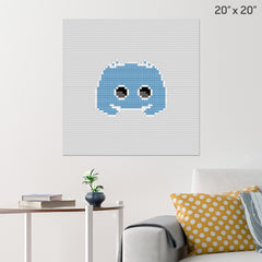 Discord Logo Pixelart Wall Poster - Build Your Own with Bricks! - BRIK