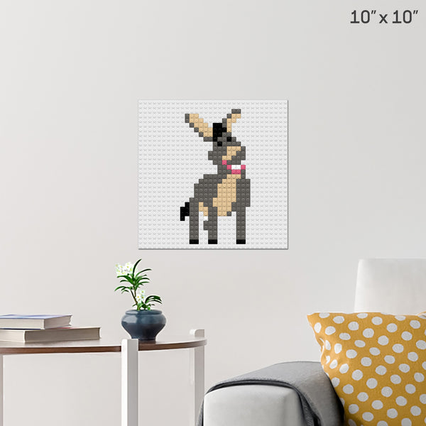 Donkey Pixel Art Wall Poster - Build Your Own with Bricks! - BRIK