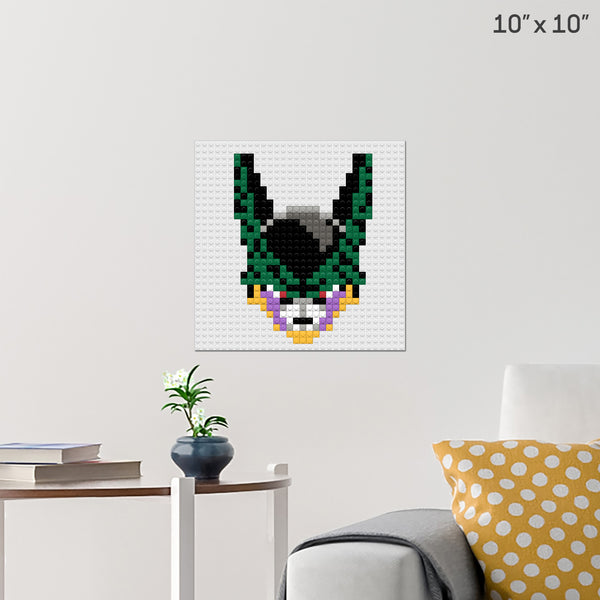 Dragon Ball Cell Pixel Art Wall Poster - Build Your Own with Bricks! - BRIK