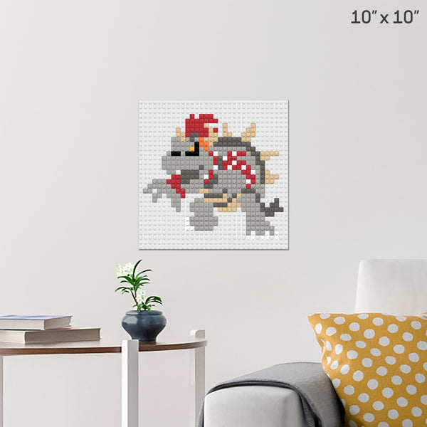 Dry Bowser Pixel Art Wall Poster - Build Your Own with Bricks! - BRIK