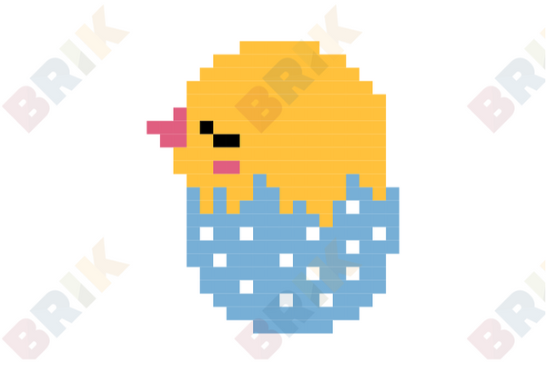Easter Chick Pixel Art – BRIK