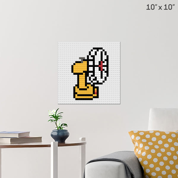 Electric Fan Pixel Art Wall Poster - Build Your Own with Bricks! - BRIK