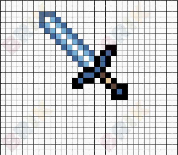 Espada De Ouro Minecraft Pixel Art