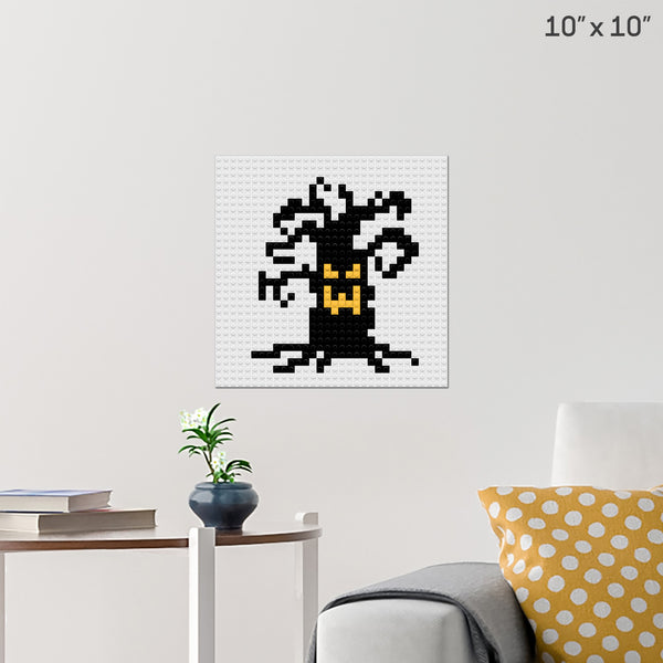 Evil Tree Pixel Art Wall Poster - Build Your Own with Bricks! - BRIK