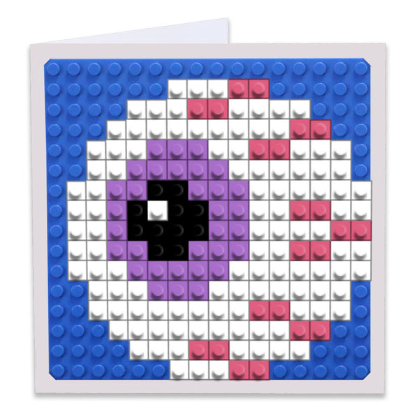 Eyeball Pixel Art Build-On Greeting Card | BRIK