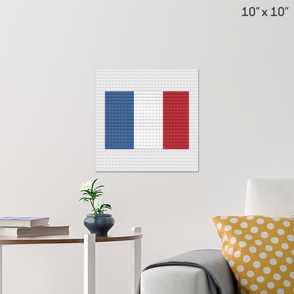 Flag of France Pixel Art Wall Poster - Build Your Own with Bricks! - BRIK