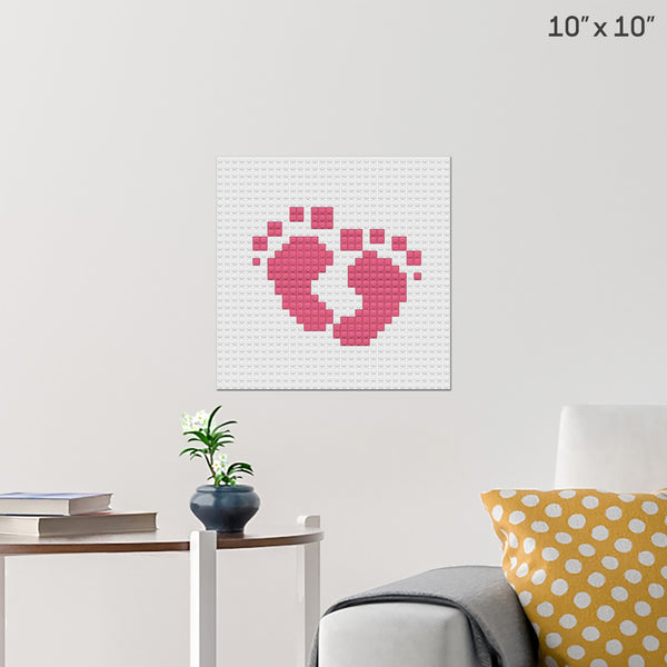 Footprints Pixel Art Wall Poster - Build Your Own with Bricks! - BRIK