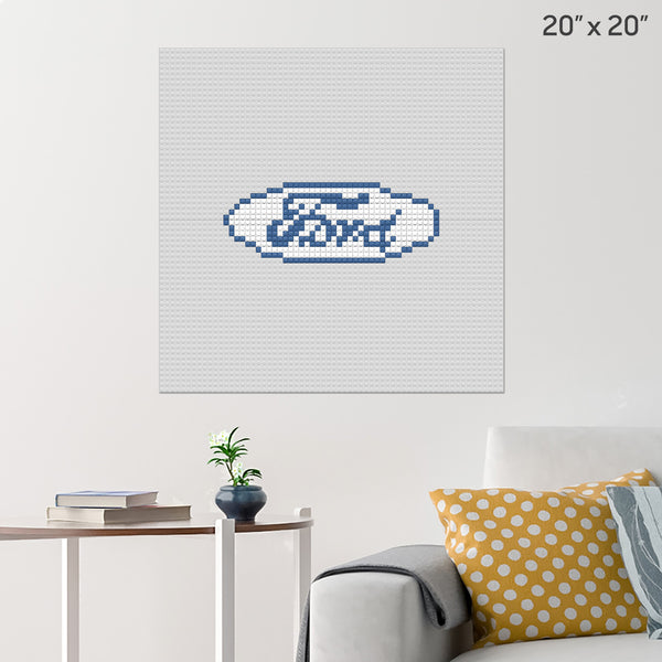 Ford Pixel Art Wall Poster - Build Your Own with Bricks! - BRIK