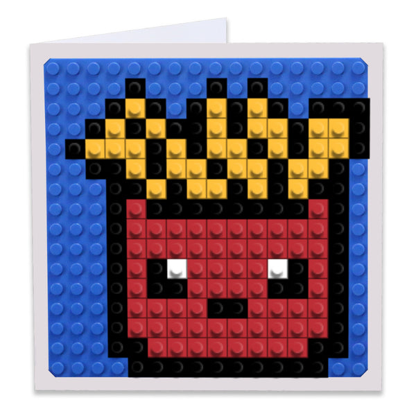 French Fries Pixel Art Build-On Greeting Card | BRIK