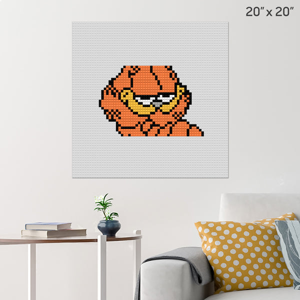 Garfield Pixel Art Wall Poster - Build Your Own with Bricks! - BRIK