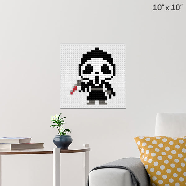 Ghostface Pixel Art Wall Poster - Build Your Own with Bricks! - BRIK