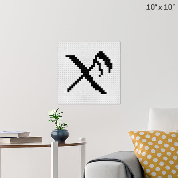 Good Luck Rune Pixel Art Wall Poster - Build Your Own with Bricks! - BRIK