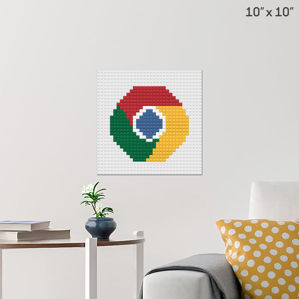 Google Chrome Logo Wall Poster - Build Your Own with Bricks! - BRIK