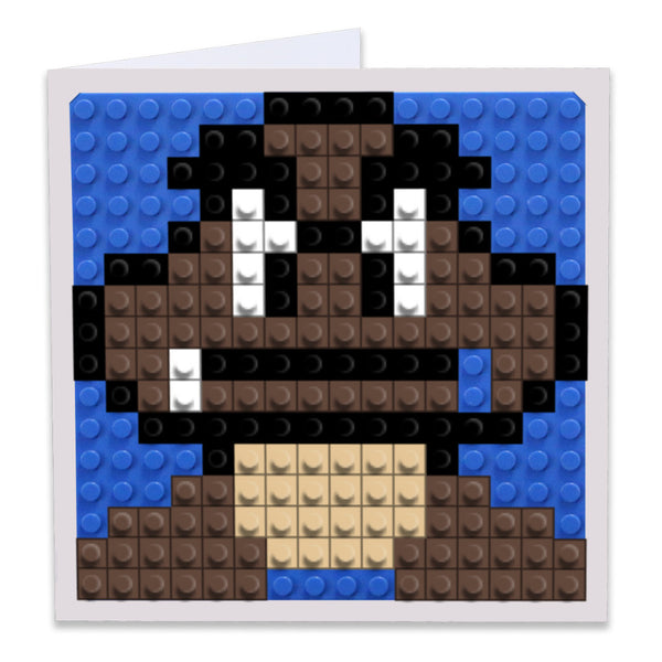 Goomba Mario Pixel Art Build-On Greeting Card | BRIK