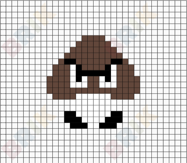 Pixel Art Minecraft Mario Grid