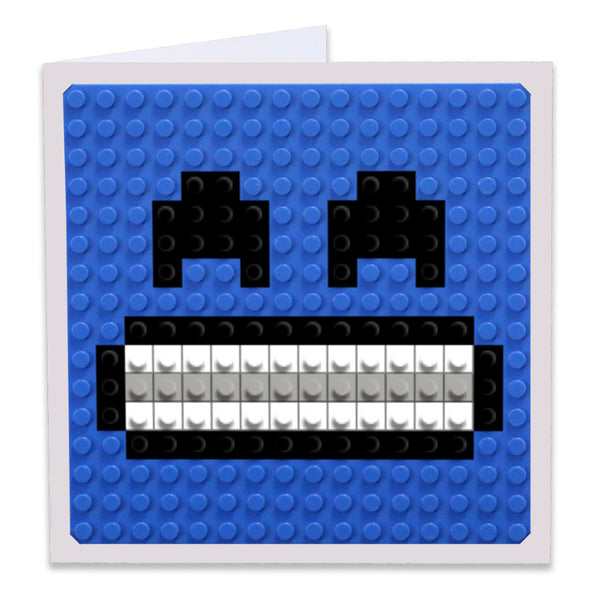Grin Pixel Art Build-On Greeting Card | BRIK