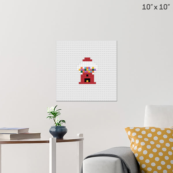 Gumball Machine Pixel Art Wall Poster - Build Your Own with Bricks! - BRIK