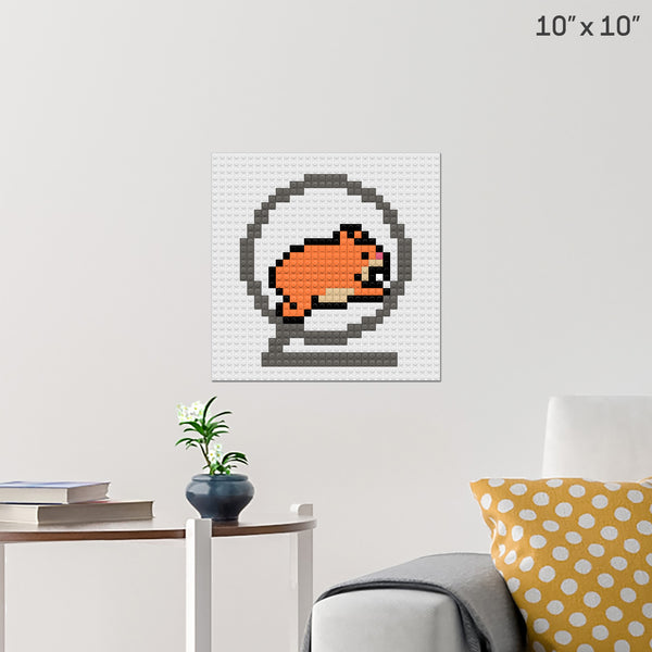 Hamster Pixel Art Wall Poster - Build Your Own with Bricks! - BRIK