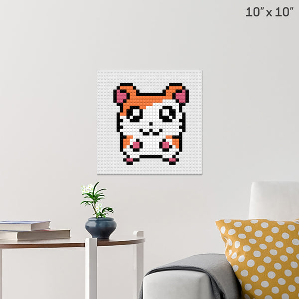 Hamtaro Pixel Art Wall Poster - Build Your Own with Bricks! - BRIK
