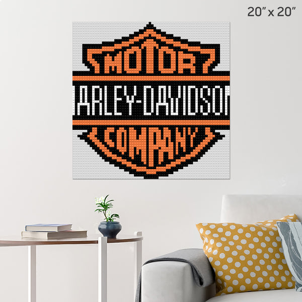 Harley Davidson Pixel Art Wall Poster - Build Your Own with Bricks! - BRIK