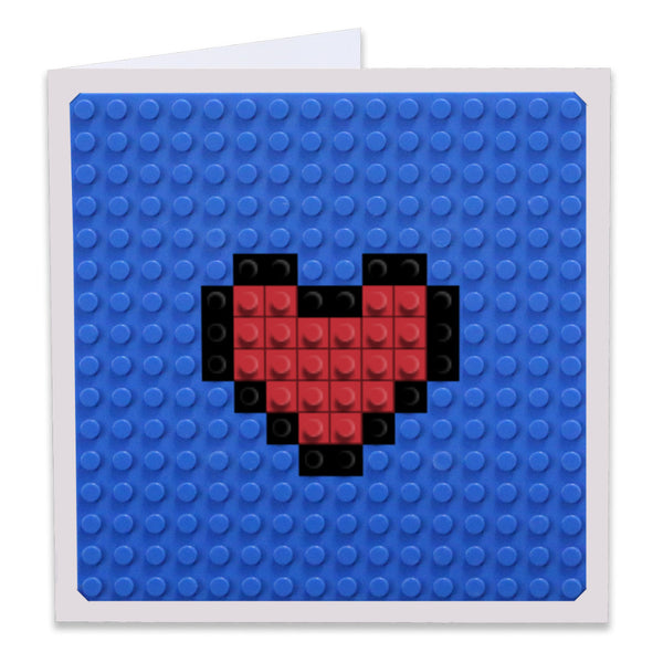 Heart Pixel Art Build-On Greeting Card | BRIK