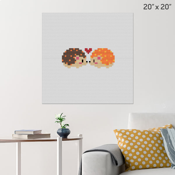 Hedgehog Pixel Art Wall Poster - Build Your Own with Bricks! - BRIK
