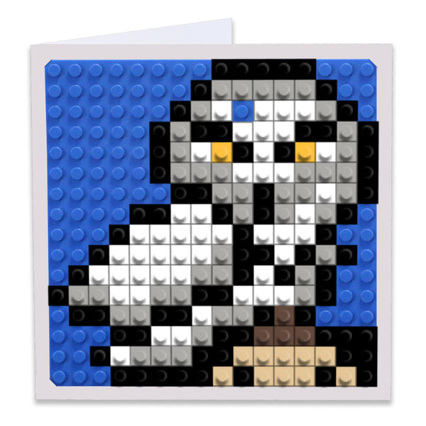 Hedwig Pixel Art Build-On Greeting Card | BRIK