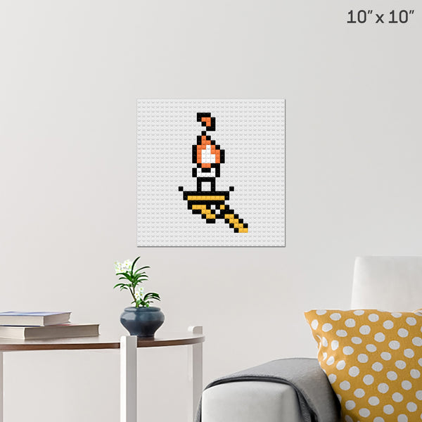 Hot Foot Mario Pixel Art Wall Poster - Build Your Own with Bricks! - BRIK