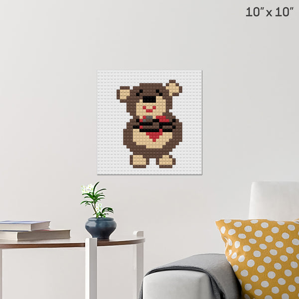 Hug Holiday Pixel Art Wall Poster - Build Your Own with Bricks! - BRIK
