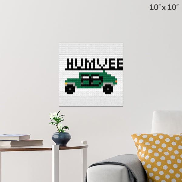 humvee Wall Poster - Build Your Own with Bricks! - BRIK