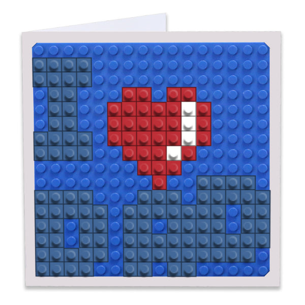 I Love Dad Pixel Art Build-On Greeting Card | BRIK