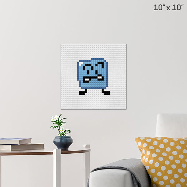 Ice Cube BFB/BFDI Wall Poster - Build Your Own with Bricks! - BRIK
