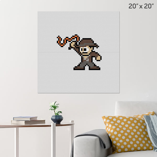 Indiana Jones Pixel Art Wall Poster - Build Your Own with Bricks! - BRIK