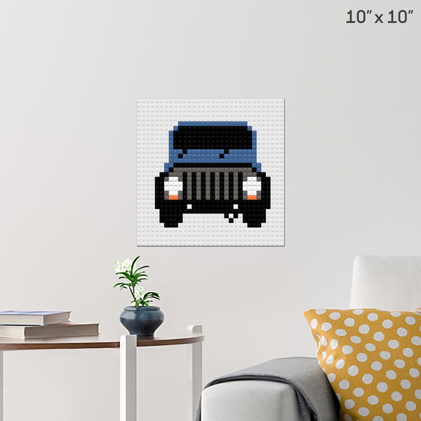 Jeep Pixel Art Wall Poster - Build Your Own with Bricks! - BRIK