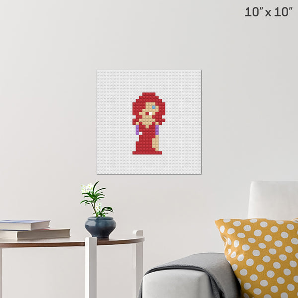 Jessica Rabbit Pixel Art Wall Poster - Build Your Own with Bricks! - BRIK