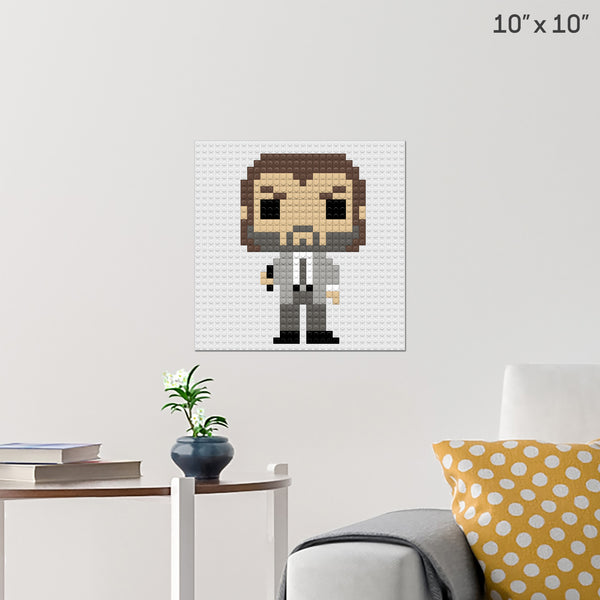 John Wick Pixel Art Wall Poster - Build Your Own with Bricks! - BRIK
