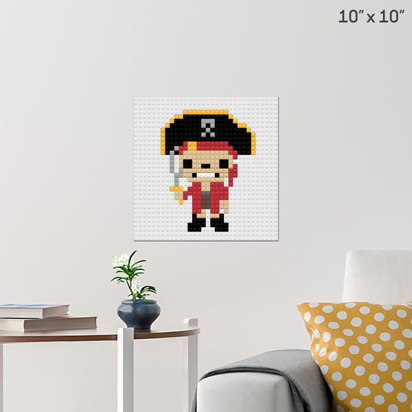 Jolly Roger Pixel Art Wall Poster - Build Your Own with Bricks! - BRIK