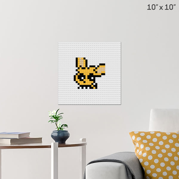 Jolteon Pixel Art Wall Poster - Build Your Own with Bricks! - BRIK