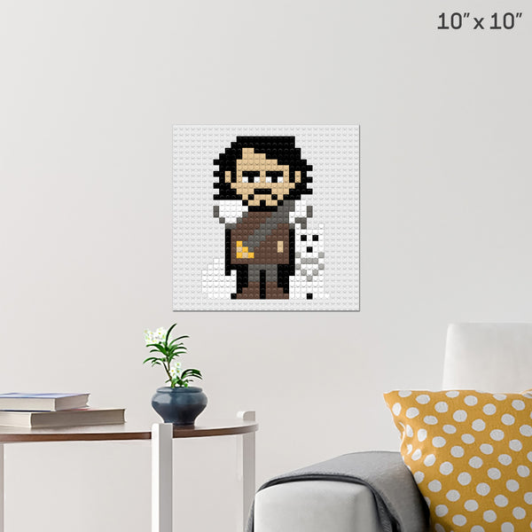 Jon Snow Pixel Art Wall Poster - Build Your Own with Bricks! - BRIK
