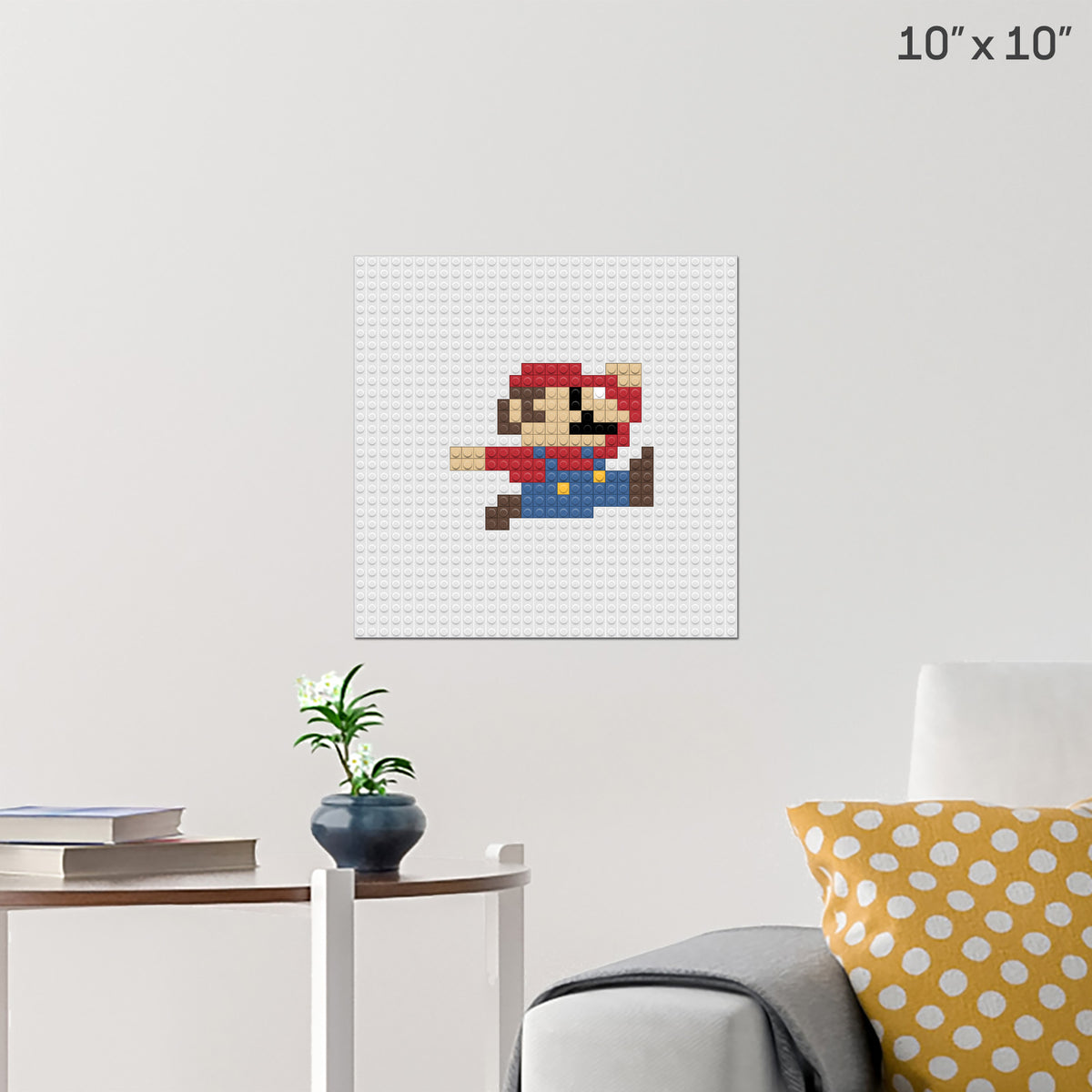 Jumping Mario Pixel Art Wall Poster - Build Your Own with Bricks! - BRIK