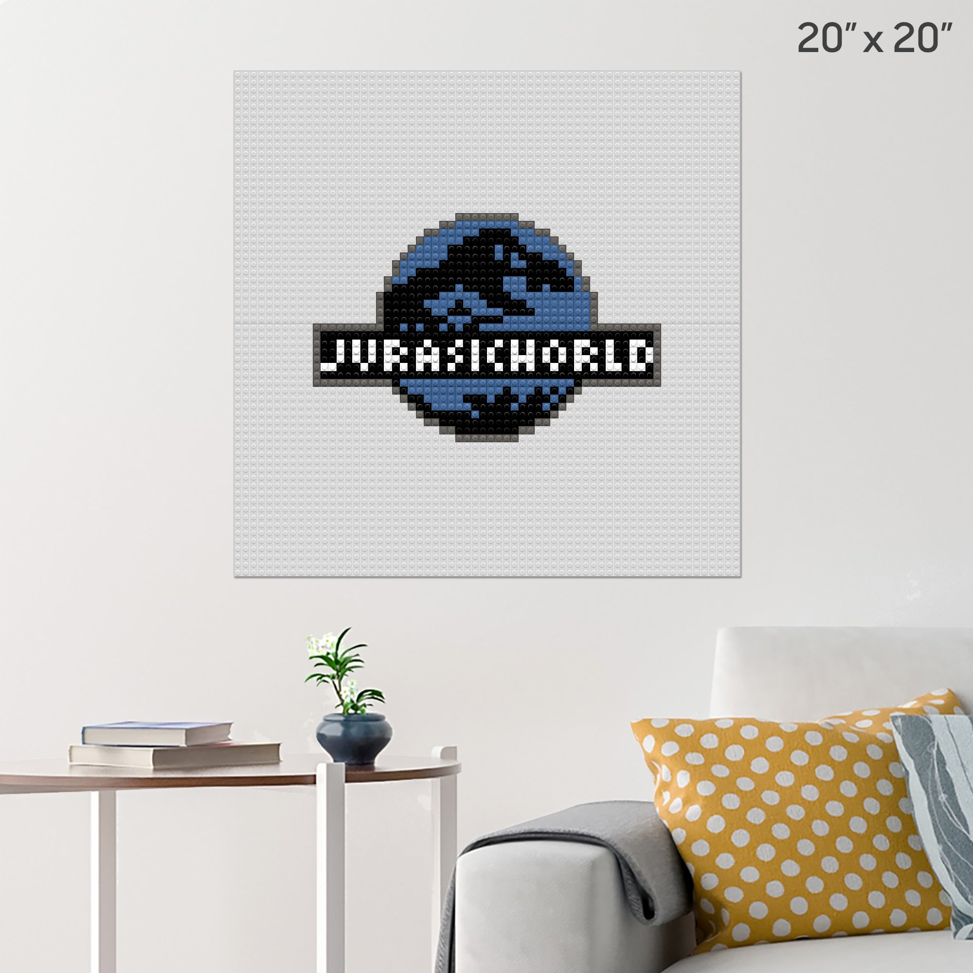 Jurassic World Pixel Art Wall Poster - Build Your Own with Bricks! - BRIK