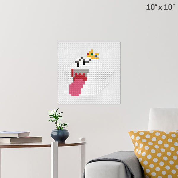 King Boo Pixel Art Wall Poster - Build Your Own with Bricks! - BRIK