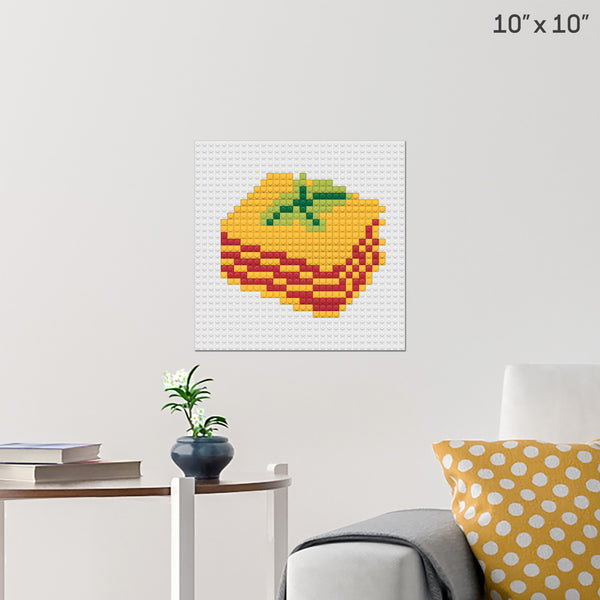 Lasagna Pixel Art Wall Poster - Build Your Own with Bricks! - BRIK