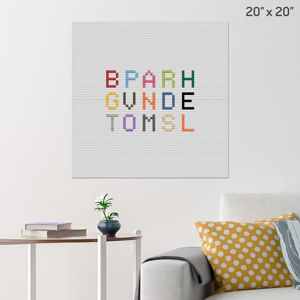 LETTERS Wall Poster - Build Your Own with Bricks! - BRIK
