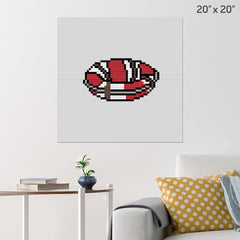 Lifebuoy Pixel Art Wall Poster - Build Your Own with Bricks! - BRIK