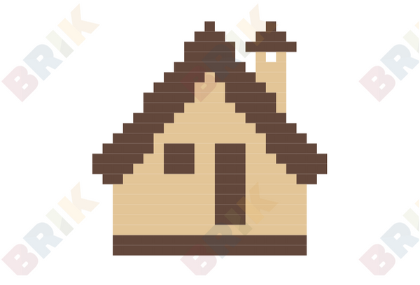 Log Cabin Day Pixel Art – BRIK